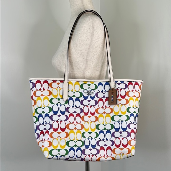 Coach | Bags | Coach Rainbow Signature City Tote | Poshmark